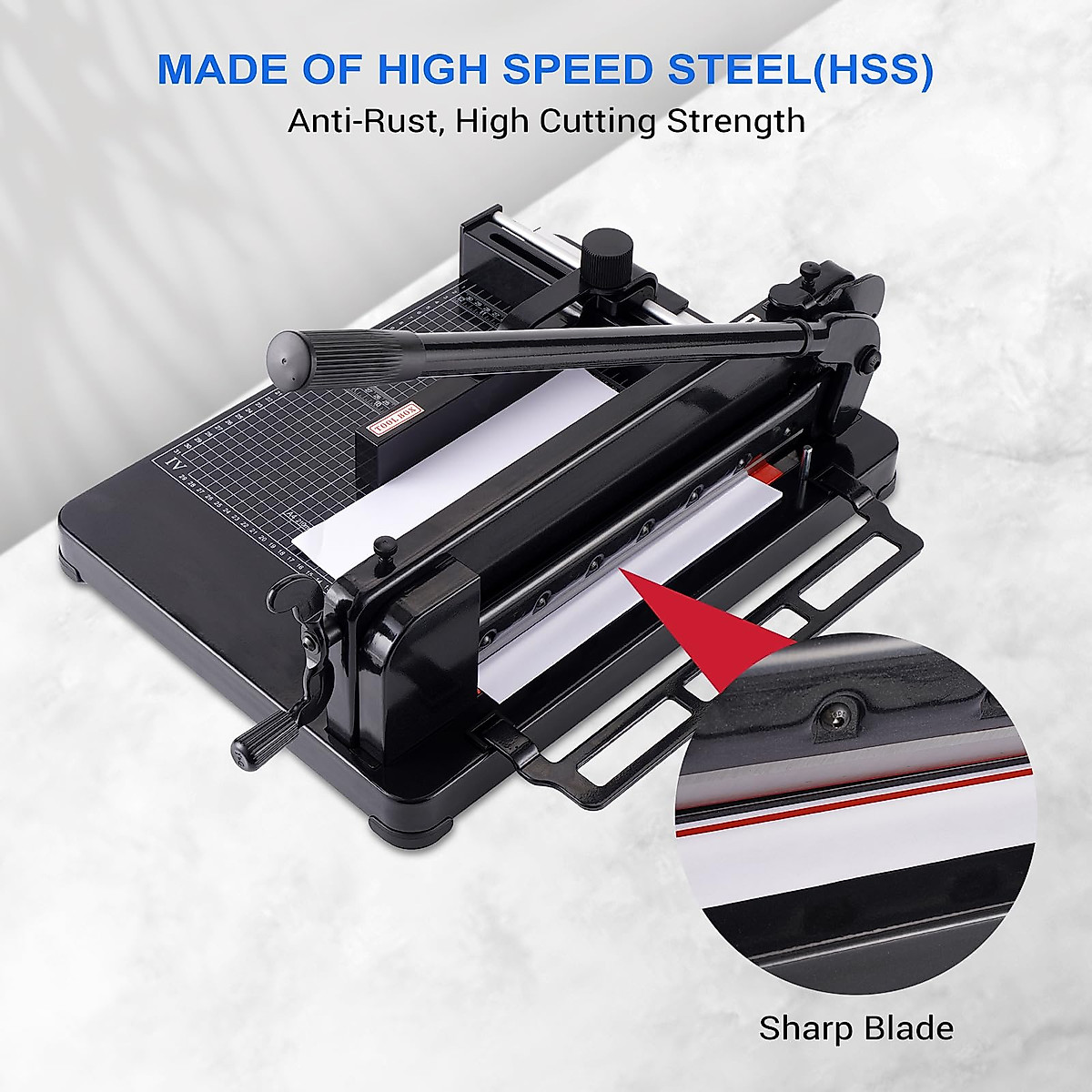 Heavy Duty Paper Cutter,12 inch Guillotine Paper Cutter,Guillotine Paper Cutters and Trimmers Cards Leather with Metal Base for Office Home School (Black, a4)