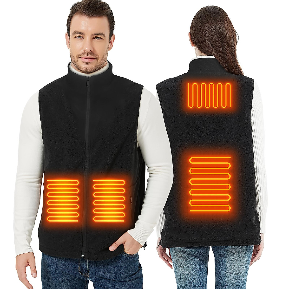 ISOPHO Heated Vest for Men and Women – Lightweight Fleece Electric Heated Jacket with USB Charging for 8 Hours Heating for Outdoor Work & Fishing (No Battery Included)