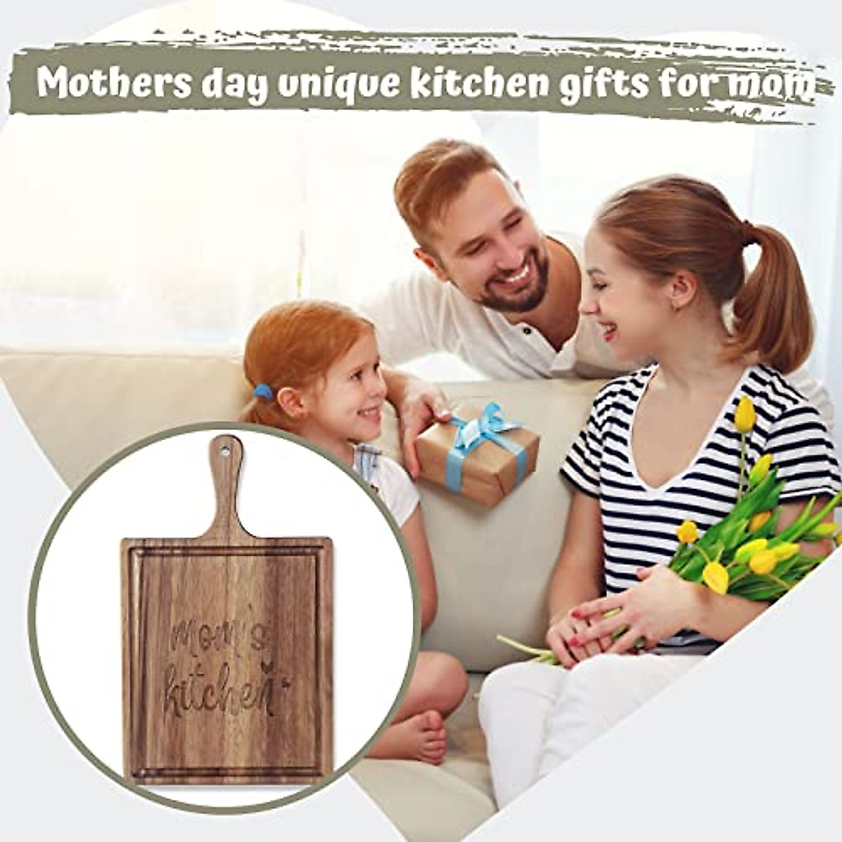 Mothers Day Gifts from Daughter,Gifts for Mom,Birthday Gifts for Mom Unique Cutting Board,Great Mom Gifts from Daughter Son Kids Husband