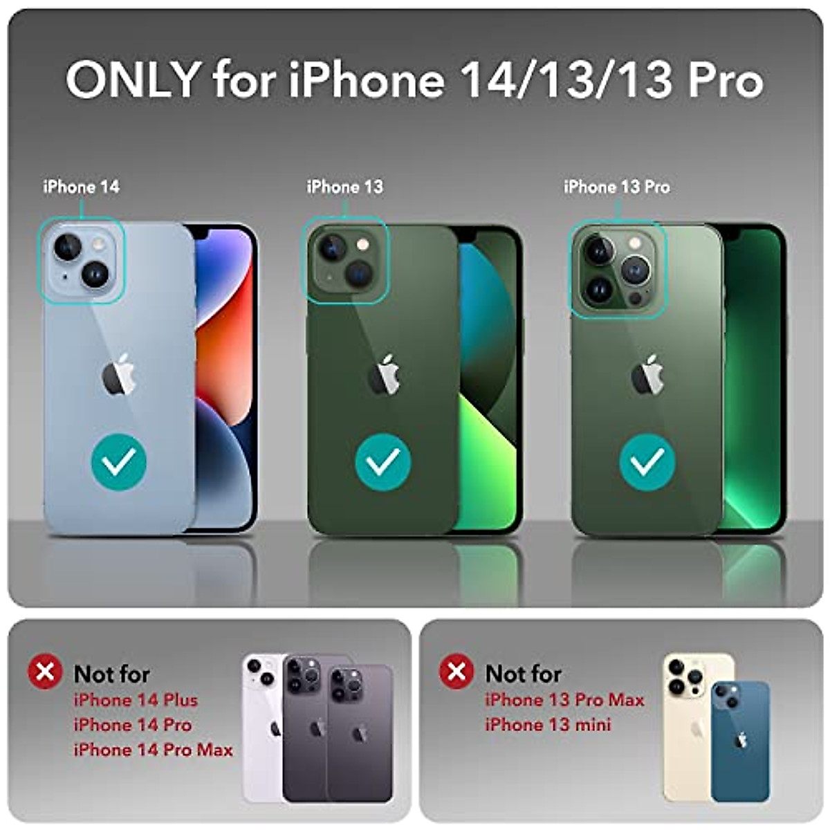 ESR Armorite Screen Protector Compatible with iPhone 14, iPhone 13 and iPhone 13 Pro, Ultra-Tough Tempered-Glass, Easy Installation Frame, 2 Pack