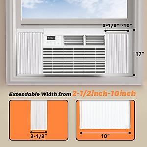 GCGOODS Window AC Side Panels with Double Layer, Insulation Window Air Conditioner Side Panel Kit, Ajustable Fits Up to 17 inch H x 10 inch W, 2 Pack