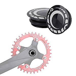 Keenso Bike Crank Cover, 1pcs Aluminum Alloy Black Mountain Bike Hollow Crank Antidust Cover Accessory