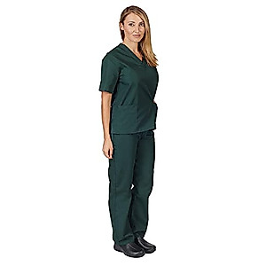 M&M SCRUBS Women Scrub Set Medical Scrub Top and Pants M Hunter Green