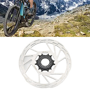 Disc Brake Rotor 160mm OD 44mm Hole Distance 6‑Bolt Central Lock Stainless Steel Bike Disc Brake Rotor, Mountain Bike Bicycle Rotors Modification Accessories