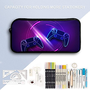 NAWFIVE Neon Game Controllers Backpack with Lunch Box And Pencil Case Set Joysticks Game Console Travel Daypack Bookbag for Men Women Laptop Backpack 3pcs
