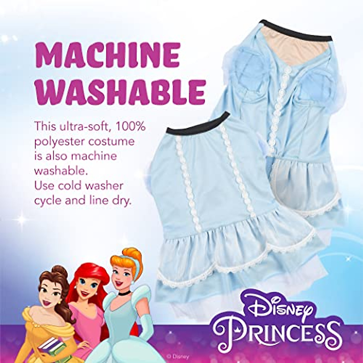 Disney for Pets Halloween Disney Princess Cinderella Costume - Extra Large - | Disney Princess Halloween Costumes for Dogs, Officially Licensed Disney Dog Halloween Costume, Blue (FF22923)