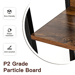 LAVIEVERT 5 Tier Farmhouse Bookshelf, Rustic Wood and Metal Free Standing Bookcase, Industrial Vintage Display Shelf Unit for Living Room, Bedroom and Home Office - Brown