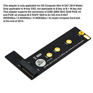 M.2 NGFF MKey NVME SSD Converter Card Adapter Module for OS Mini A1347 Model 2014, M.2 NGFF MKey NVME SSD Adapter Support Easy Installation