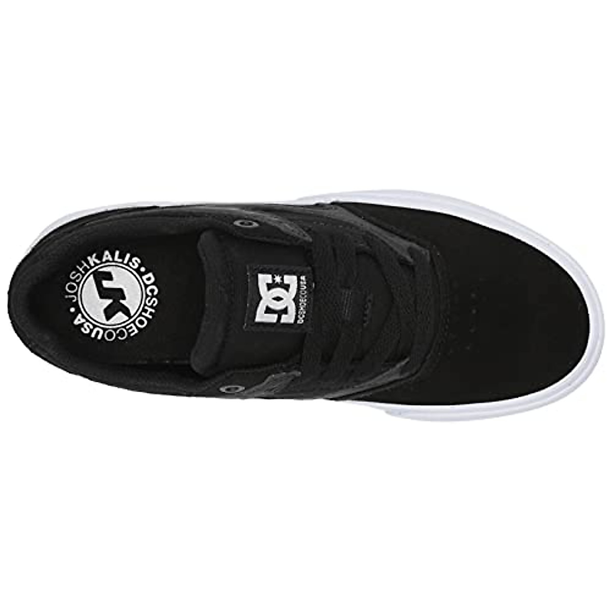 DC Men's Kalis Vulc Low Top Casual Skate Shoe, Black/White, 10 D M US