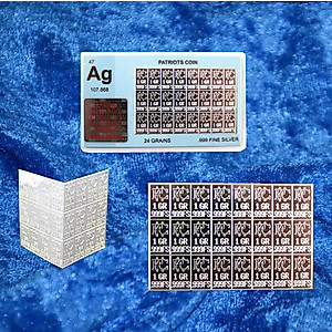 Pure Silver Bullion Bar Divides to 24 One Grain Bars .999 Fine Silver Snaps Apart to Individual 1 Grain Ingots (6)