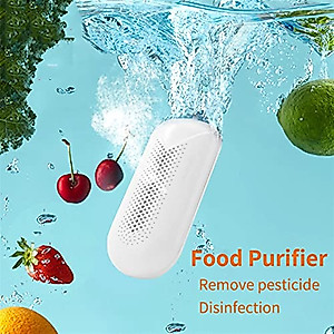 Fruit and Vegetable Washing Machine, Protable Food Purifier Remove Pesticide Residues Fruit Vegetable Washing Machine Food Household Travel (Color : White)
