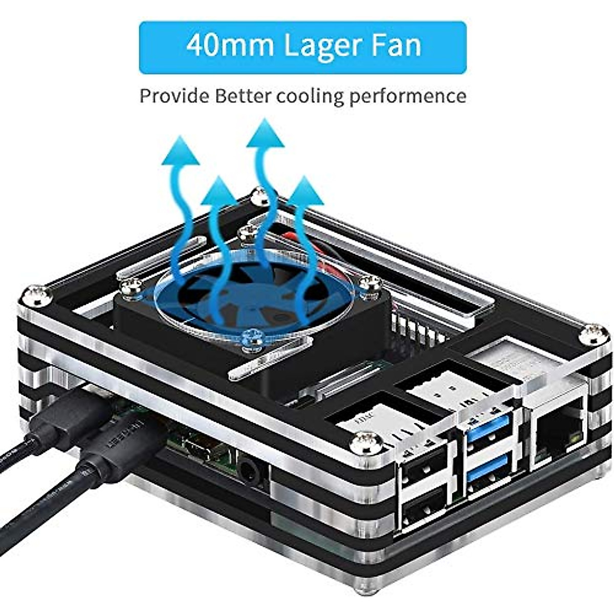 GeeekPi Raspberry Pi 4 Case with 4010 Fan, 5V 3A USB-C Power Adapter, Heatsink, HDMI Cable, HDMI Adapter,32G Preloaded (Raspberry Pi OS) Card for Raspberry Pi 4B (RPi Board Not Included)