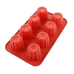 18-Cavity Canele Mold, Non-Stick Canele Muffin Cupcake Pan Diy Homemade Baking Mold For Muffins, Parties, Cake Shops(8-Cavity)