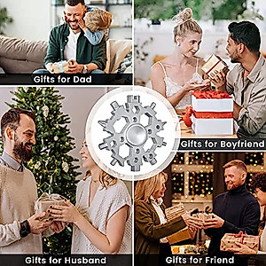 Stocking Stuffers for kids, 23 in 1 Snowflake Multitool Funny Christmas Gifts for Men, dads, teens, adults (Silver)