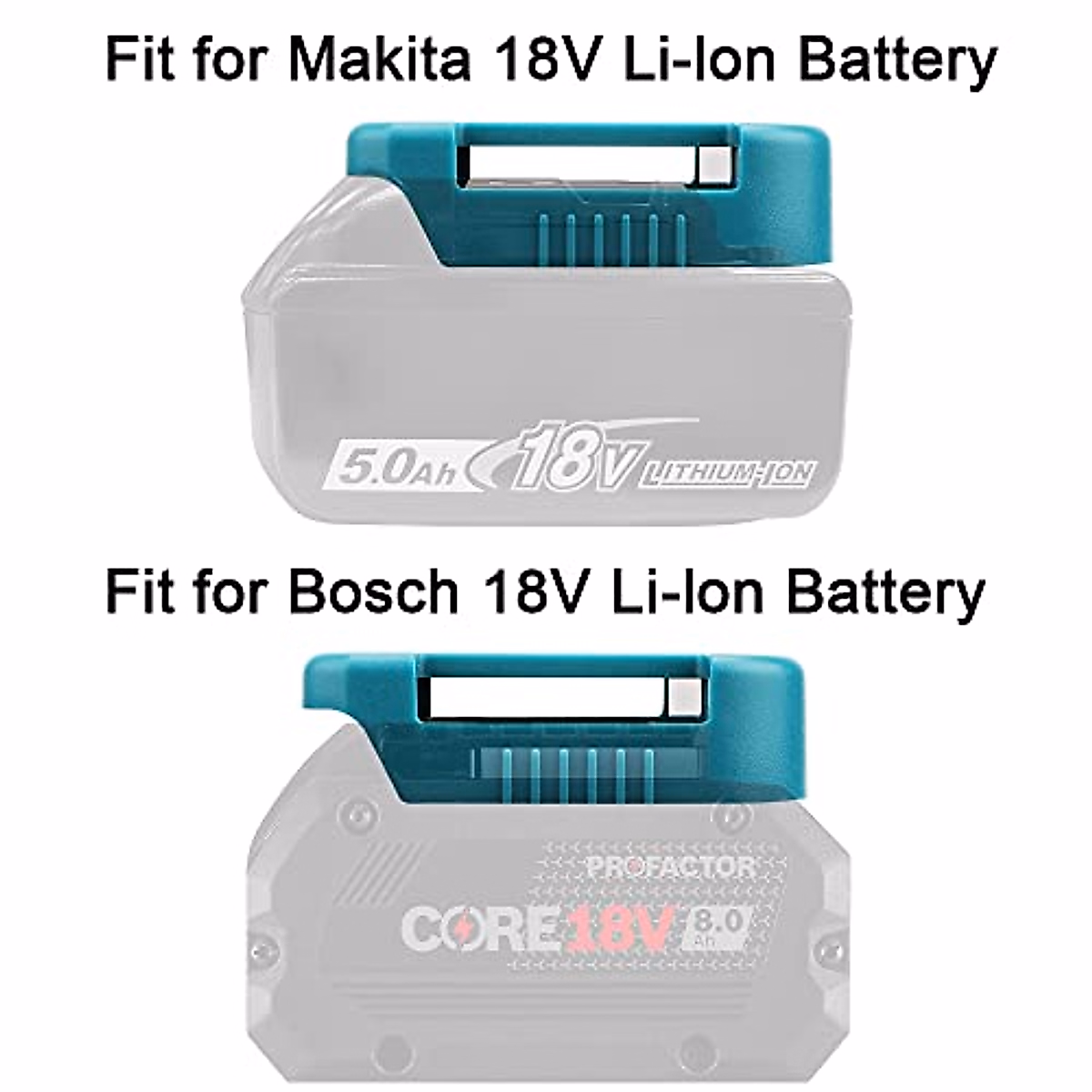 ZLWAWAOL 8 Pack Battery Holder Wall Mount Battery Storage Rack Compatible with Makita/Bosch 18V Lithium Ion Tool Battery BL1860 BL1850 BAT609,（8-Pack Case Blue）