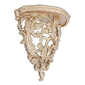 FIYO European Hollow Wall Shelf, Wall Hanging Storage Rack Wall Decoration Wall Shelf Wall Mounted Storage Rack Baroque Style Decorative Shelves Ornament for Living Room