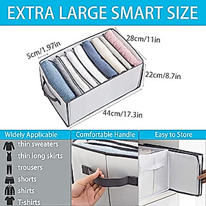 Extra Large Wardrobe Clothes Organizers with PP Board,9 Grids Drawer Storage for Clothing,Sturdy,Durable Washable Foldable Closet for Dresser,T-Shirt,Jeans,Pants,Thin Sweaters,Bedroom,Laundry,2PC