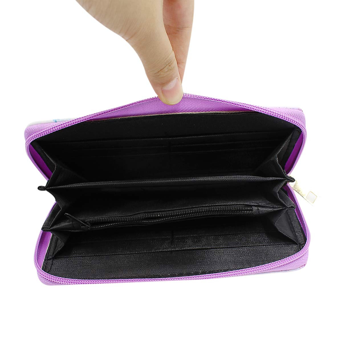 Suillty Cute Unicorn PU Leather Zip Around Long Wallet Cluth Travel Purse for Women Gilrs Ladies