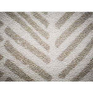 DEERLUX Modern Living Room Area Rug with Nonslip Backing, Abstract Beige Chevron Strokes Pattern, 2.5 x 6.5 Ft Runner
