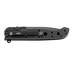 CRKT M16-01KS EDC Folding Pocket Knife: Everyday Carry, Black Blade, Frame Lock, Stainless Steel Handle, Reversible Pocket Clip