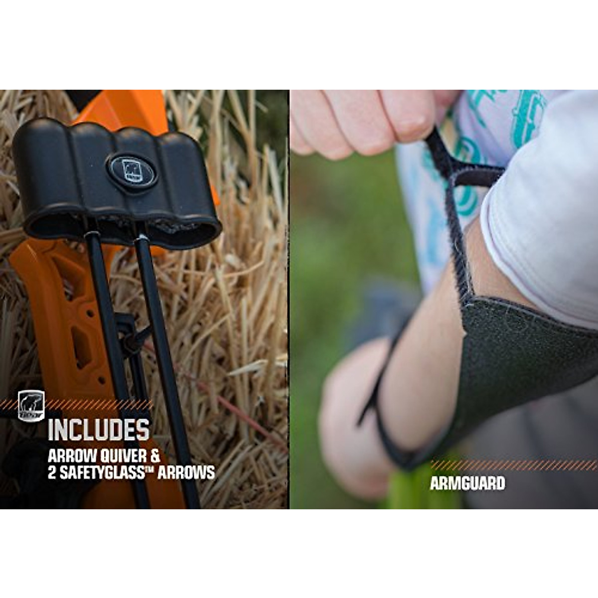 Bear Archery Brave Bow Set for Youth, Right Hand, Black, 26 inch