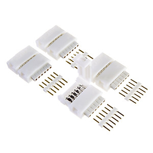 Litcessory 6-Pin to Cut-End Connector for Philips Wiz LED Light Strips (4 Pack, White)