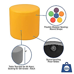Flash Furniture Soft Seating Collaborative Circle for Classrooms and Common Spaces - 18" Seat Height (Yellow)