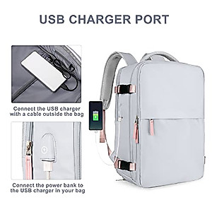 UPPACK Travel Backpack For Women Men Travel Bag Watreproof Hiking Backpack College Laptop Backpack for Traveling on Airplane Travel Essentials Carry on Backpack Flight Approved(Grey)