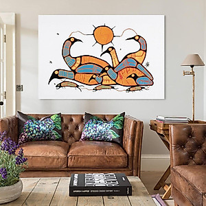 Loon Family by Norval Morrisseau Prints Poster Wall Art Picture Painting Poster Canvas Print Posters Artworks Bedroom Living Room Decor 12x18inch(30x45cm)