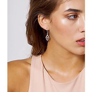 YL Eye Earrings 925 Sterling Silver Dancing Diamond Halo Dangle Earrings Birthstones Drop Jewelry (04-diamond-Apr)