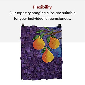 Classy Clamps Wooden Quilt Wall Hangers – 4 Large and 4 Small Clips (Black) and Screws for Wall Hangings - Tapestry Hangers/Quilt Hangers for Wall hangings - Quilt Clips/Wall Clips for Hanging