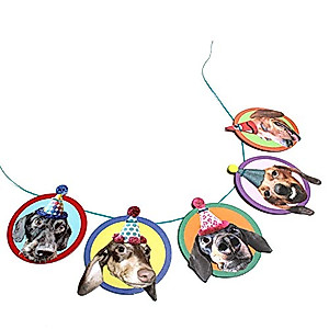 Dachshunds Cake Garland, photographic dog birthday party decoration