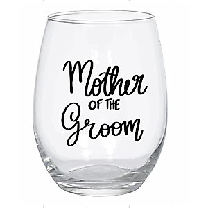 Jemley Wedding Gift Set for Mother of the Groom & Father of the Groom | Stemless Wine Glass & Beer Pint Set | Wedding Present for Groom's Parents