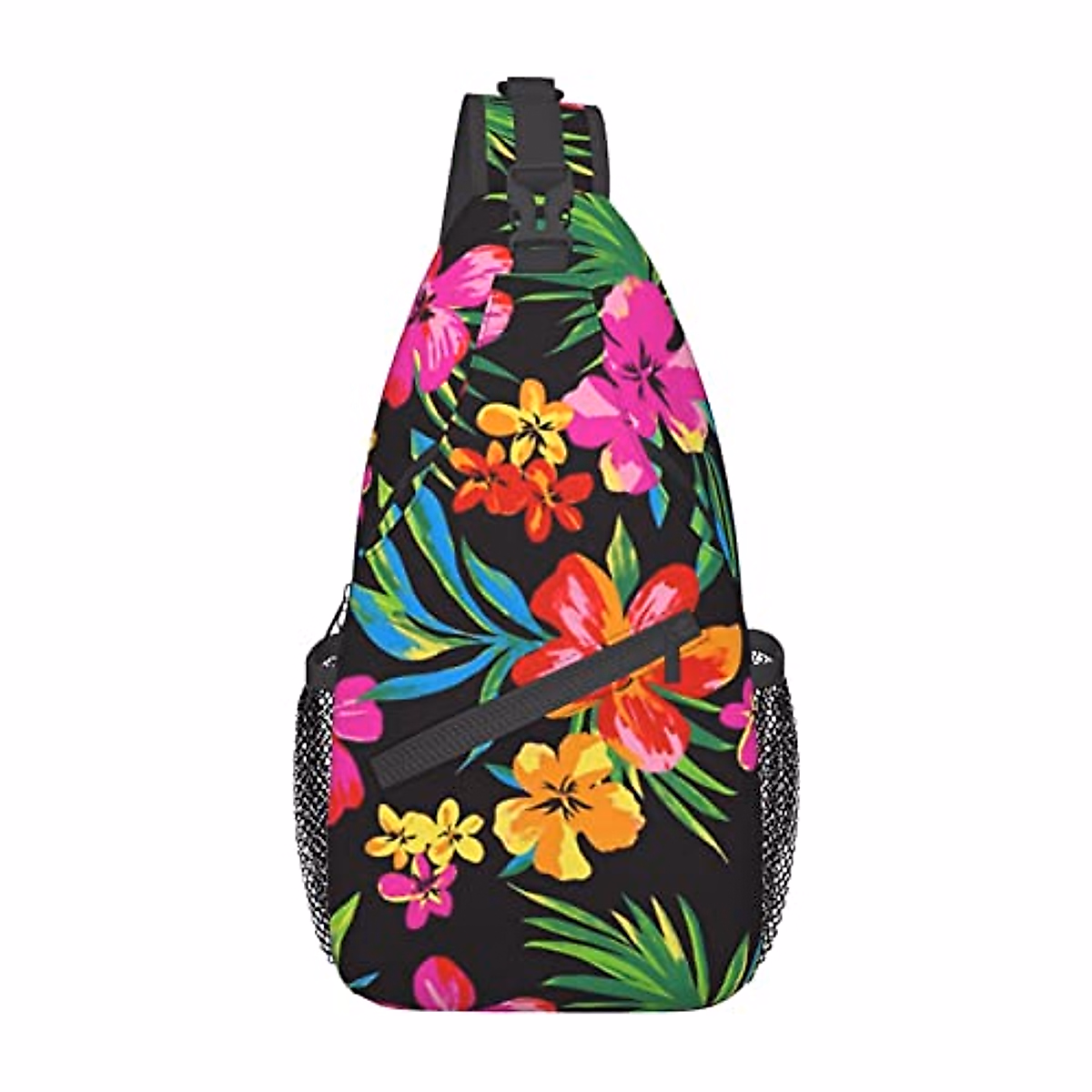 Vbcdgfg Hawaiian Colorful Flower print Sling Bag, Crossbody Sling Backpack for Casual Shoulder Chest bag Women And Men