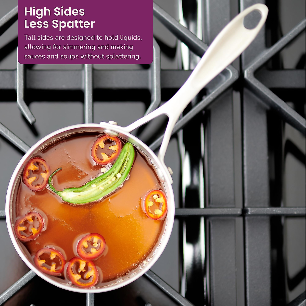 American Kitchen - 1 Quart Stainless Steel Sauce Pan, with cover, Made In America