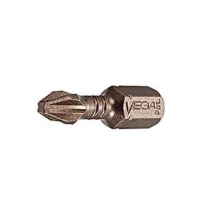 VEGA Professional Grade #2 Phillips Impact Driver Bits 1" Length P125P2A-10 (Pack of 10)