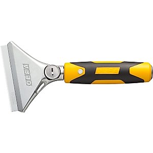 OLFA 8" Extra Heavy Duty Razor Scraper (XSR-200) - 8 Inch Steel Razor Blade Scraper Tool with Strike Tip & Non Slip Handle for Floors, Paint, Glass, Replacement Blades: OLFA BS & BSF Blades