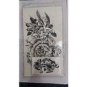 Yazhiji 40 sheets Lasting Temporary Tattoos Large Chrysanthemum and Lotus Flowers Collection Waterproof Temporary Fake Tattoo Stickers for Women and Girls