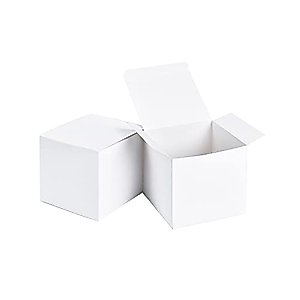 SHIPKEY 10PCS 3x3x3 Inch White Cardboard Gift Boxes with Lids | Mini/Small Gift Boxes | Small Paper Boxes for Wedding, Ornament Boxes for Christmas, Holidays, Birthdays and All Other Occasions
