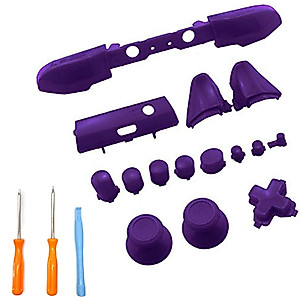 DeHasion Replacement Bumper Triggers Full Button Dpad RT LT RB LB ABXY Guide Buttons /T6 T8 Screwdrivers Compatible with Xbox One Slim/Xbox One S Controller Gamepad Repair Parts (Clear)