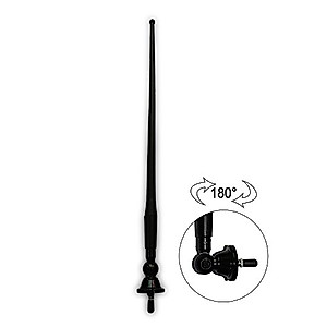 Herdio Waterproof Marine Antenna Rubber Duck Dipole Flexible Mast FM AM Antenna for Boat Radio Car ATV UTV RZR SPA-Black