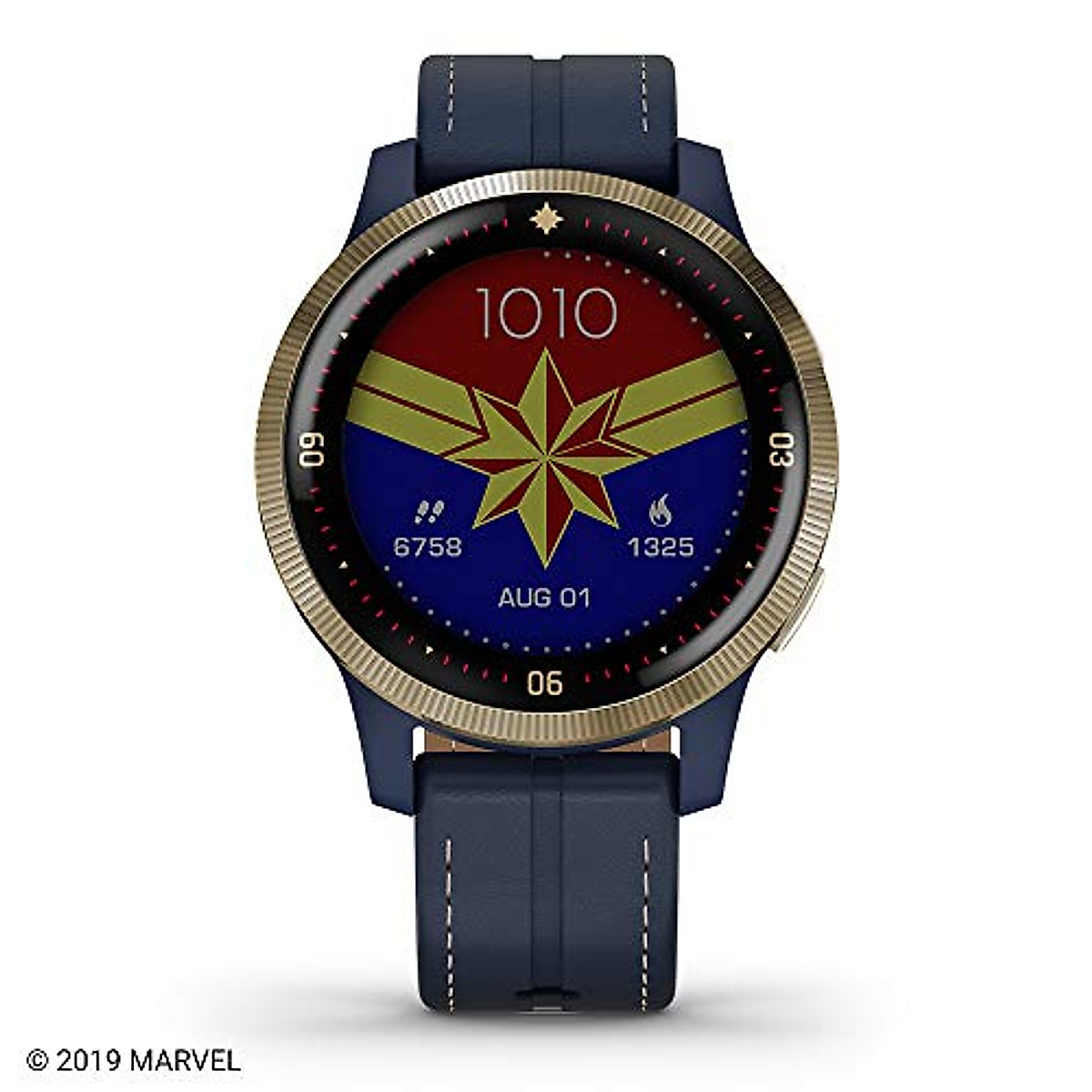 Garmin Legacy Hero Series, Marvel Captain Marvel Inspired Premium Smartwatch, Includes a Captain Marvel Inspired App Experience, Gold, 40mm (010-02172-41)