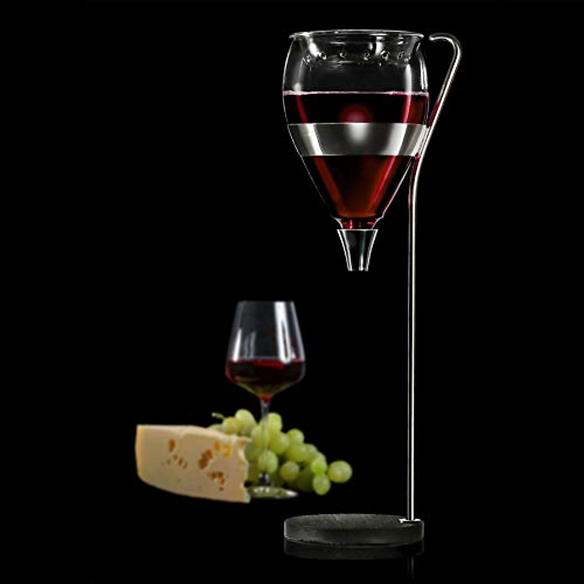 VAGNBYS Wine Table Tower - Wine Aerator, Dispenser- stainless steel - borosilicate glass