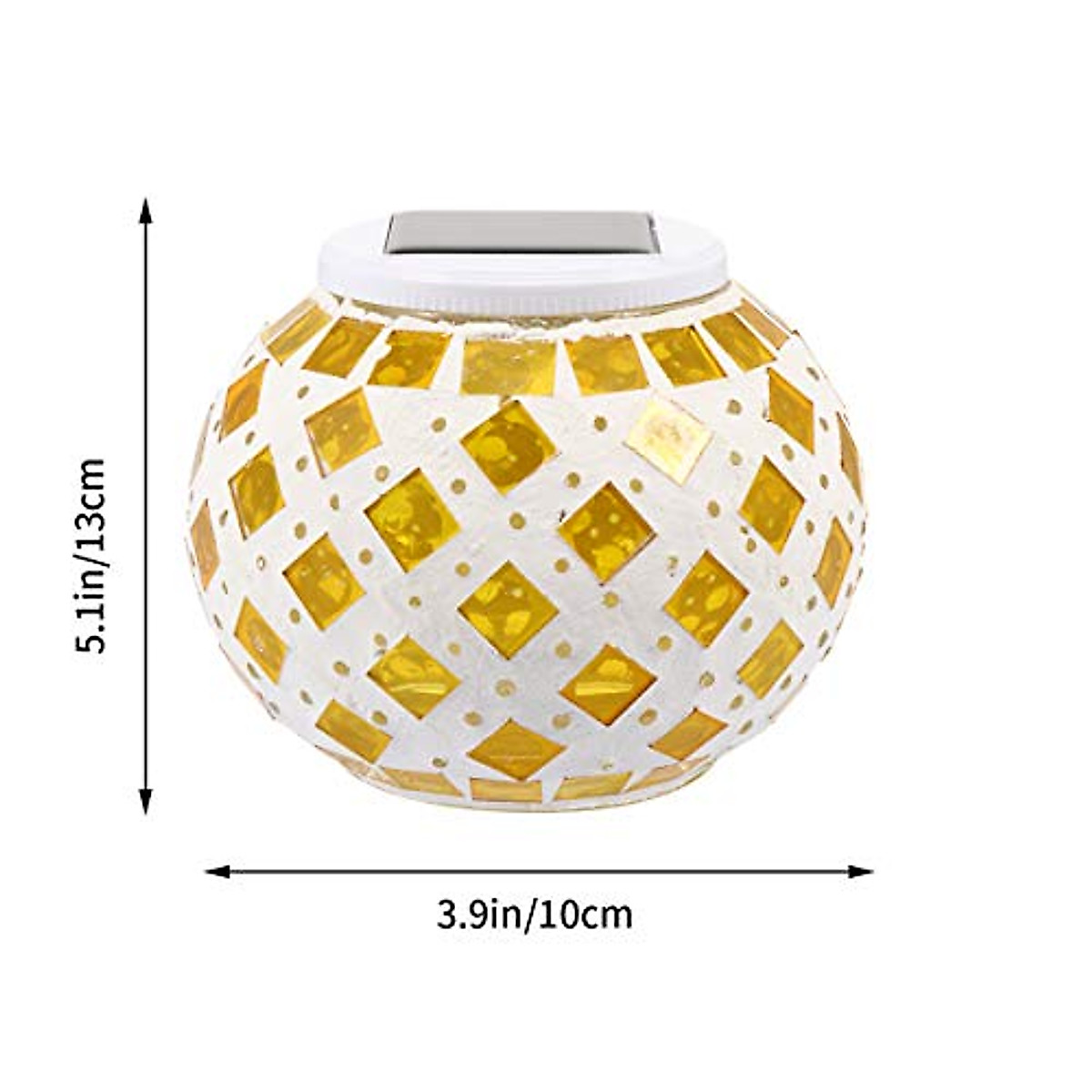 HEALLILY Fence Mosaic Lamp Weatherproof Solar Powered Glass Globe Ball Light LED Pathway Night Lamp for Home Garden Lawn Patio Yard