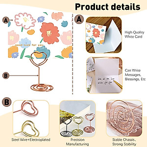 Caliee 30 PCS Card Holders Memo Clip Holder Table Card Holders Picture Holder for Desk Thirty Greeting Cards Cute Table Number Holders Small Size Table Card Holder Table Number Stands