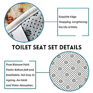 Pulch Ritudinous Retro Mushrooms Shower Curtain Sets with Non-Slip Rugs, Toilet Lid Cover and Bath Mat, Waterproof Moon Stars Bathroom Decor Butterfly Flower Mushroom Shower Curtains with 12 Hook