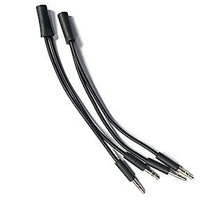 PEGLY Headphone Splitter for Computer CTIA 3.5mm TRRS Female to Dual TRS Male Mic Audio Jack Y Headset Splitter Adapter Cable for PC Laptop to Gaming Headset - 8 inch /20cm Black Pack of 2 Pieces