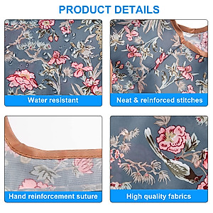 Oudduo Floral Washable Bag for Grocery 6 Pack Foldable Grocery Bag Polyester Shopping Tote Heavy Duty Durable