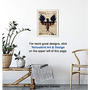 American Pride Dictionary Wall Art - 8X10 US Constitution Poster for Office or Home Decor - Patriotic Gift for Americana Fans - Vintage Decoration - Memorial, Veterans Day or 4th of July Print