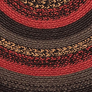 VHC Brands Cumberland Rustic Jute Rug Natural Fibers Dyed Jute Area-Rug for Entryway Kitchen Dining Living Room Floor Cover Non Slip Floor Mat, Half Circle with Pad 16.5x33